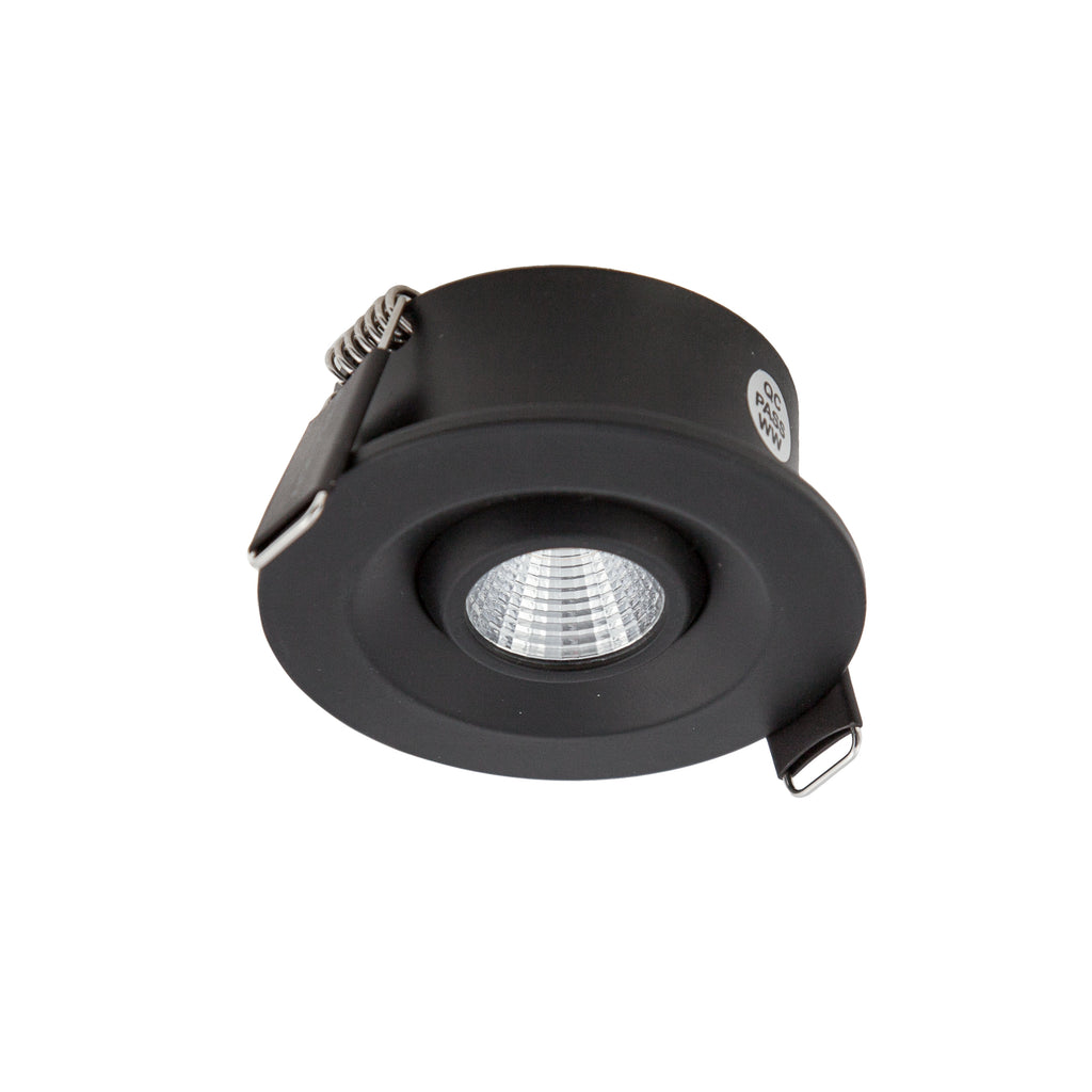 LED Recessed Round Eyeball 3W 350mA CC 3K-Black | The Lighting Shop NZ