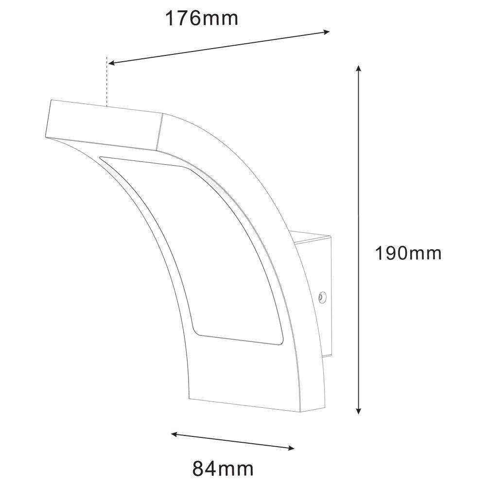 230V 3000K Warm White Exterior Aluminium LED Surface Mount Wall Light ...
